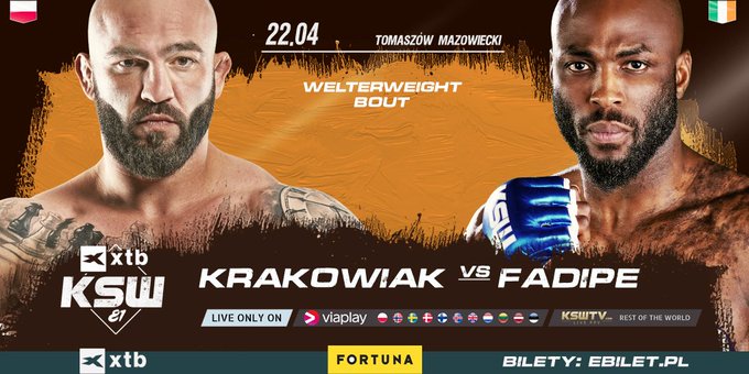 Typy na Krakowiak vs Fadipe - KSW 81 - kursy, zakłady