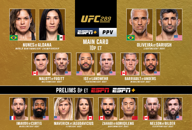 UFC 289 wyniki na żywo i skróty walk