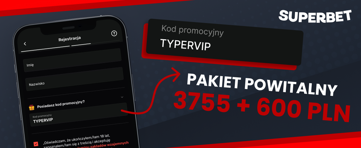 Superbet Kod Promocyjny - Bonus 3755 + 300 PLN [Maj]